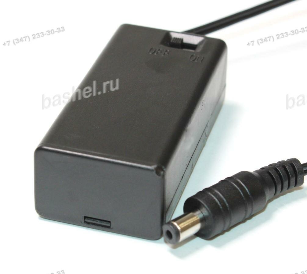 Отсек для батареек крона 9V (с крыш, с выключателем, разъем 5.5*2.5 мм)