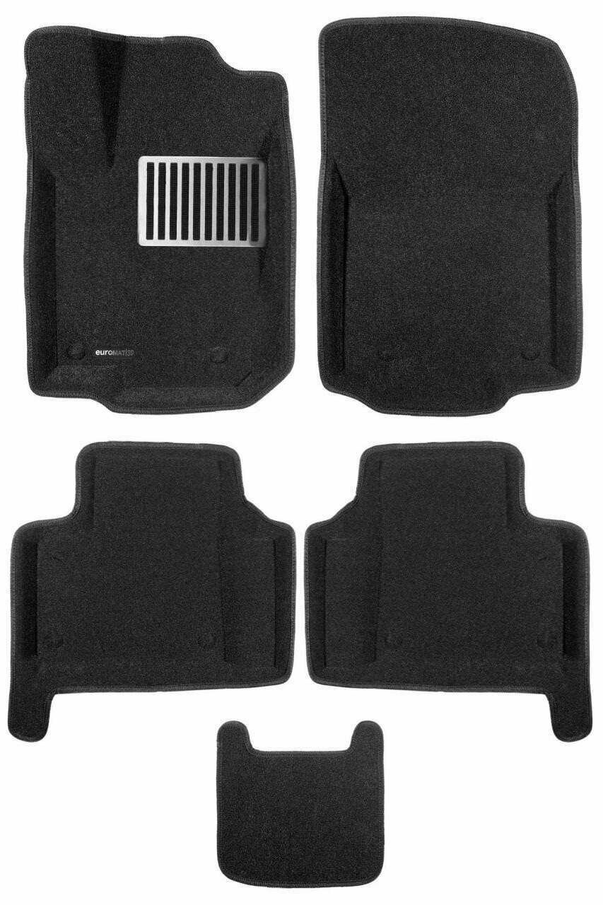 Коврики текстильные 3D Euromat для Mercedes M-Class (2011-2015), GLE (2015-2018), GL-Class (2012-2016), GLS-Class (2015-2019) / 3Д Евромат Мерседес W166 X166, с металлическим подпятником, черные