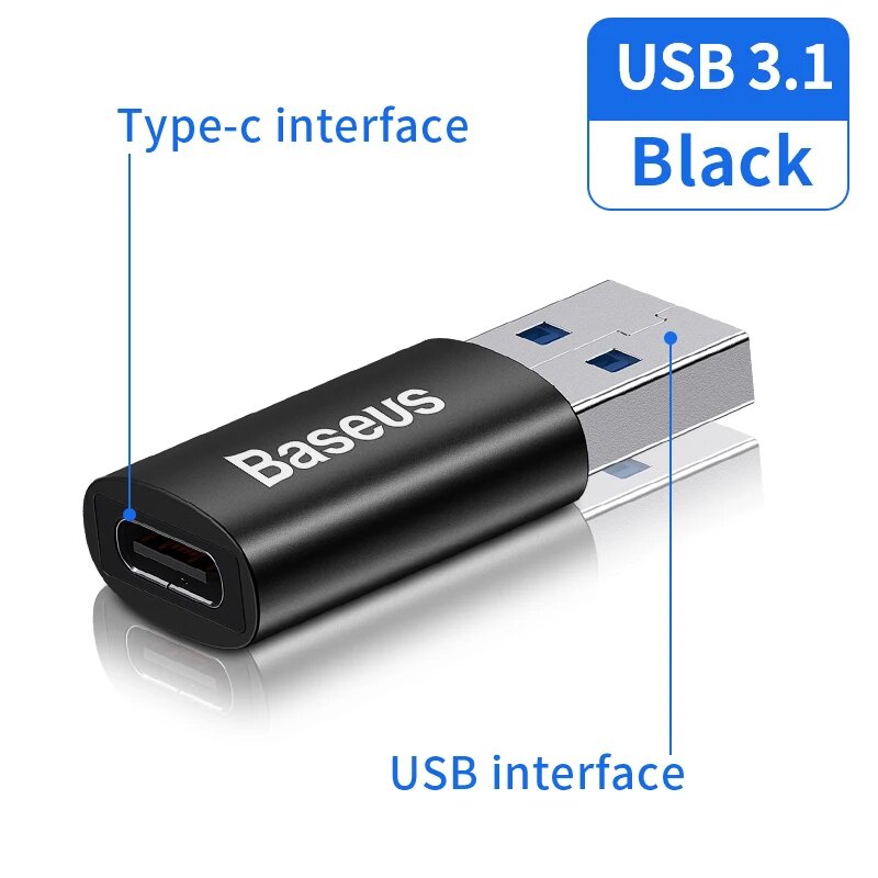 Адаптер Baseus USB 3,1 OTG Type C к USB переходник мама конвертер для Macbook USB 3.1 USB to TypeC