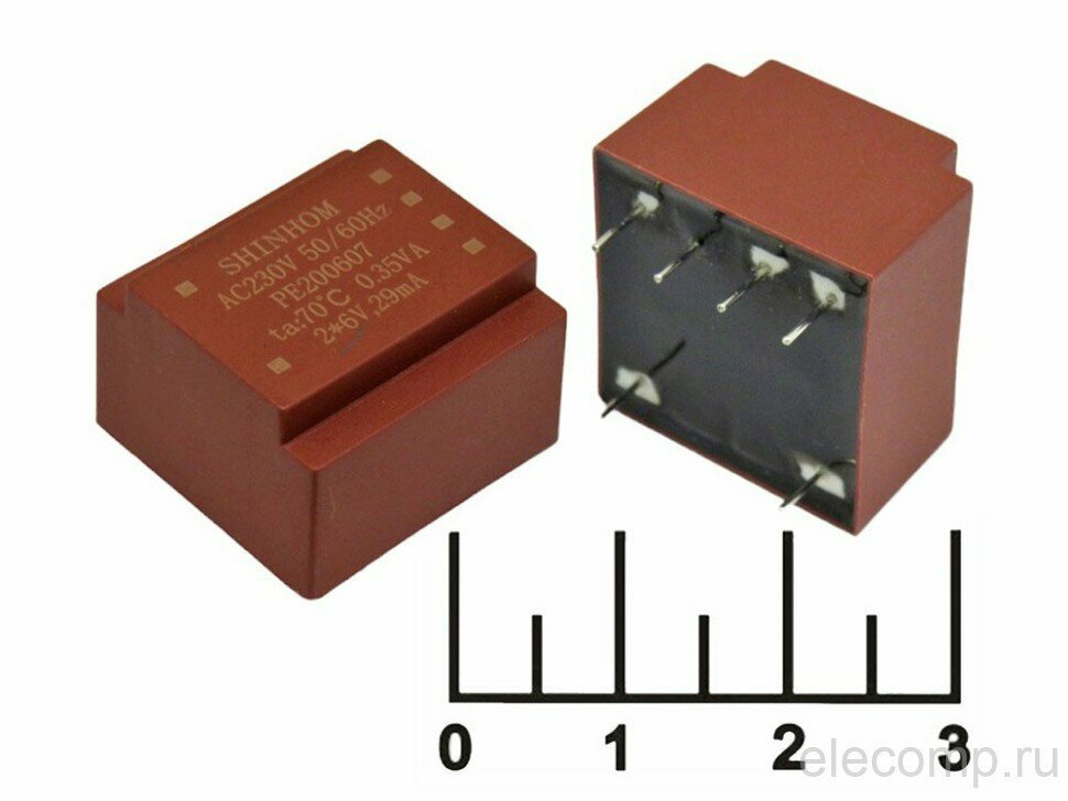 Трансформатор 2*6V 0.39A PE200607