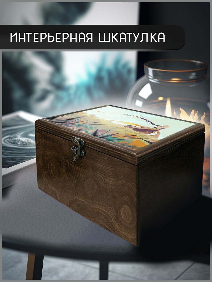 Шкатулка интерьерная для украшений универсальная 22x17x12 см игра Genshin impact (Геншин импакт, Чжун Ли, Моракс, PC, PS, Xbox, Switch) - 2097