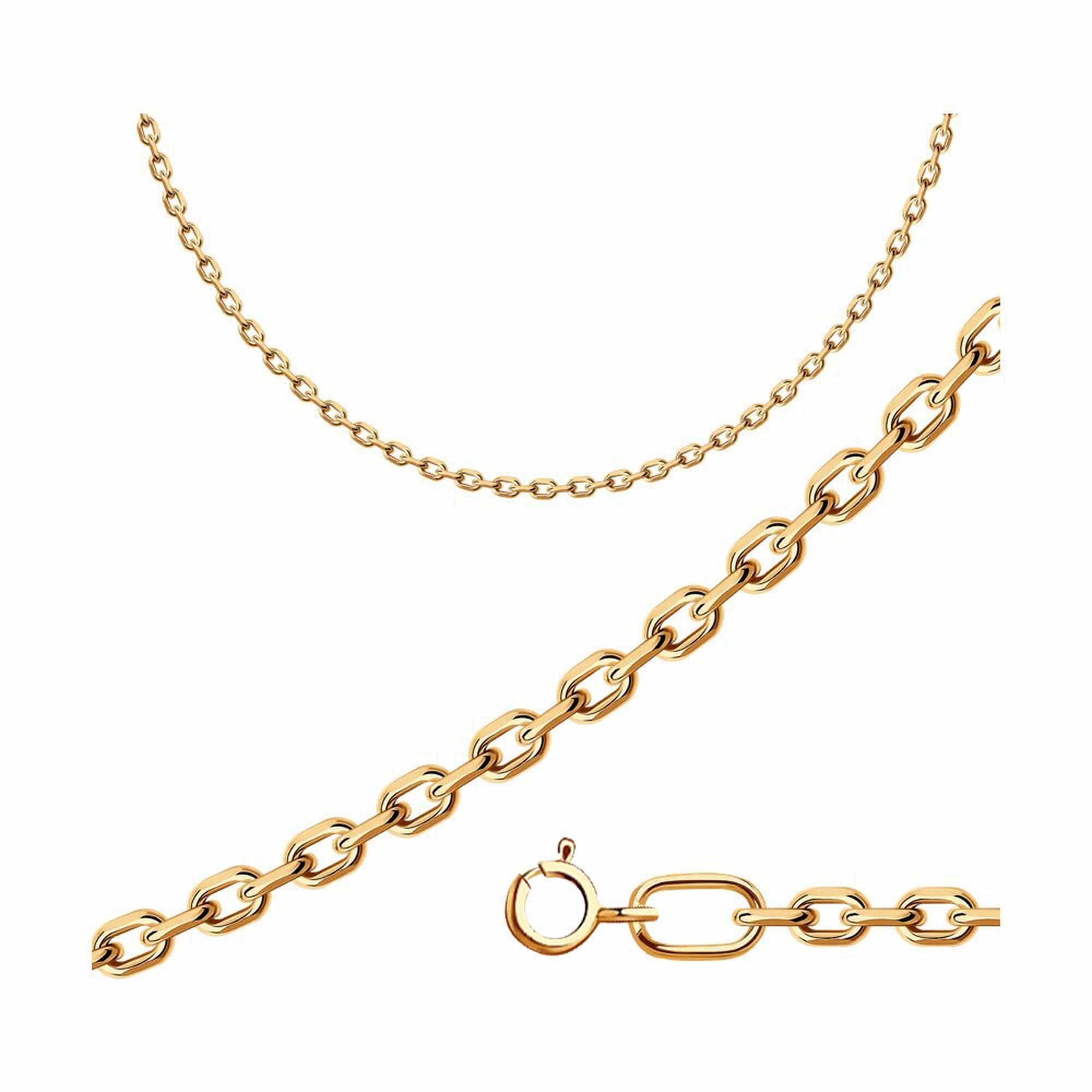 Цепь Diamant online, красное золото, 585 проба