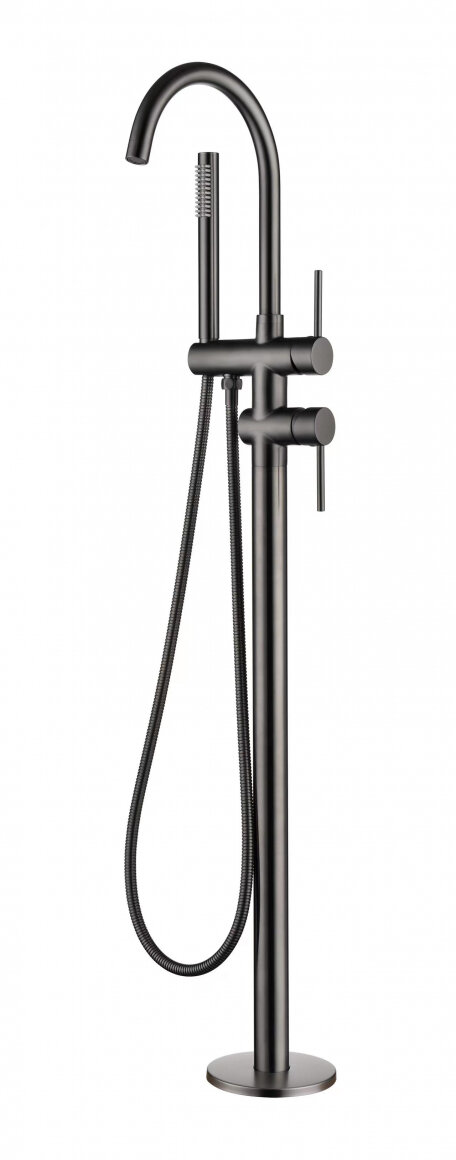 Смеситель для ванны, напольный, высокий излив, Grocenberg GB900 Графит