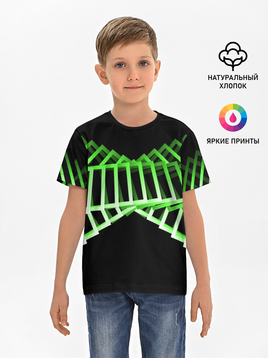 Футболка хлопковая детская Неоновые квадраты