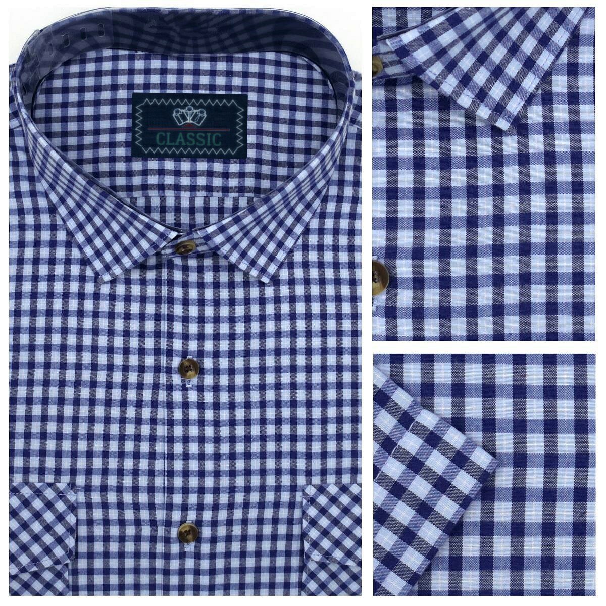 Рубашка Рубашка мужская с коротким рукавом, прямая классическая, темная сорочка, на пуговицах, рубаха на любой сезон, стильный фасон одежды, разноцветная, клетка, с карманами, летняя