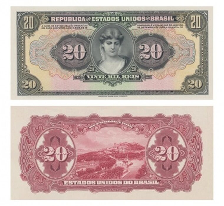 Бразилия 20 мил рейс 1926 года, сувенирная копия, банкноты и купюры редкие коллекционные