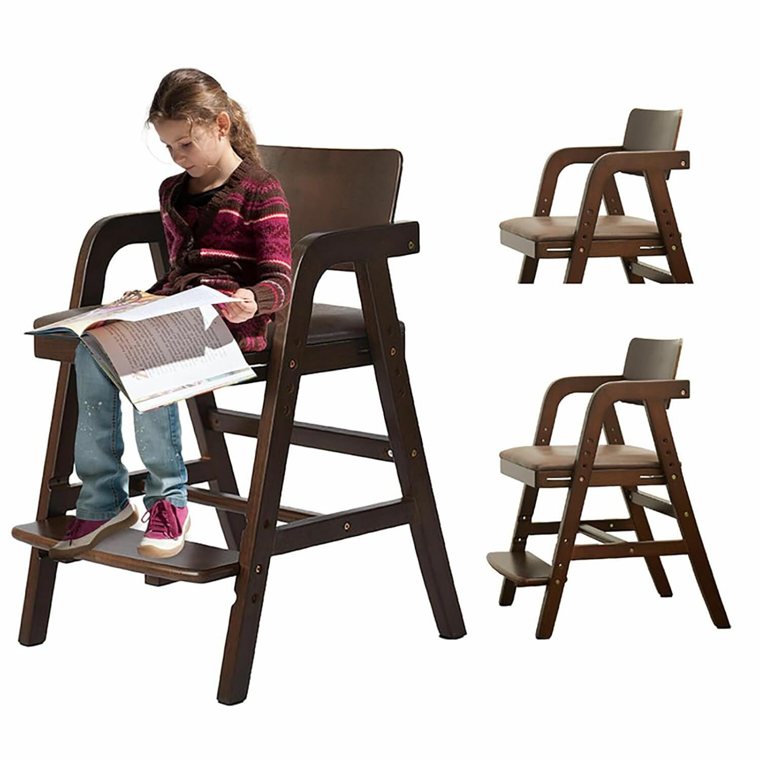 Стульчик для кормления из цельного дерева