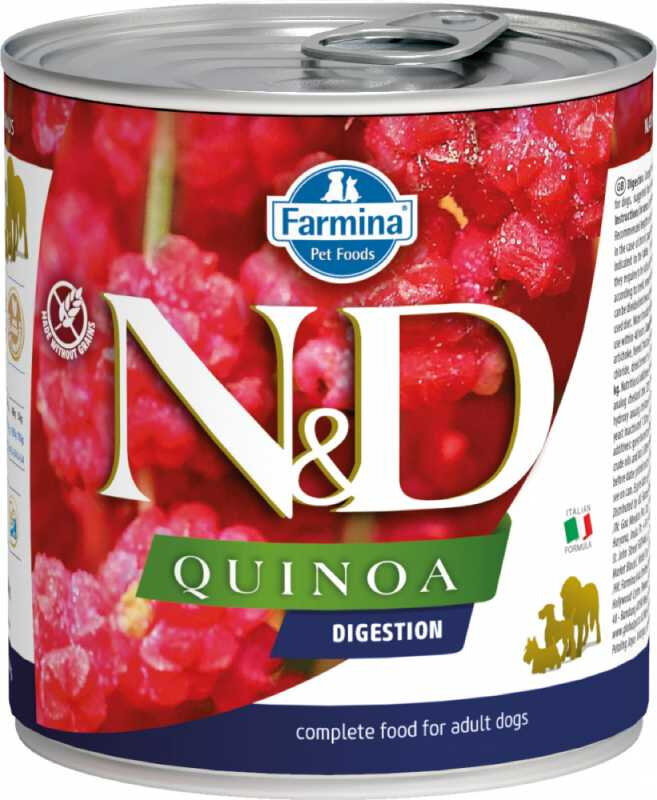 Влажный корм Farmina N&D Quinoa Digestion (Фармина) для собак всех пород, поддержка пищеварения, 3 штуки по 285 гр