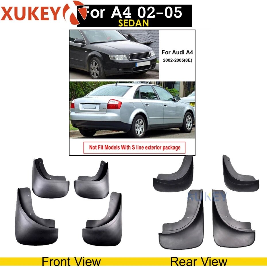 Оригинальные автомобильные брызговики XUKEY для Audi A3 A4 A6 (8E 8P B6 B7 C6) брызговики брызговики брызговики крылья автомобильные аксессуары For A4 (B6 8E) 02-05