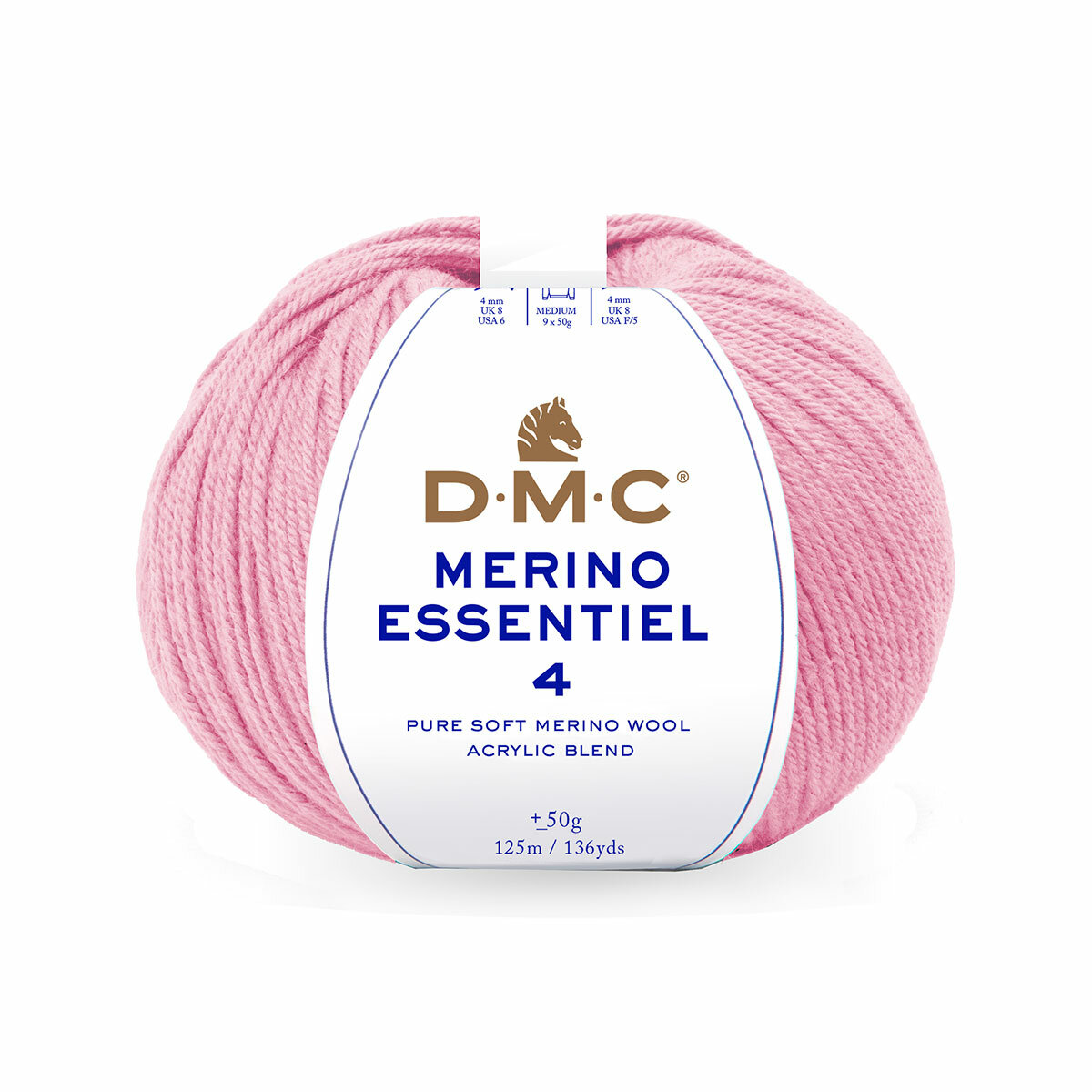Пряжа "DMC" 8149 Merino Essentiel 4 50% шерсть, 50% акрил 50 г 125 м 883 розовый