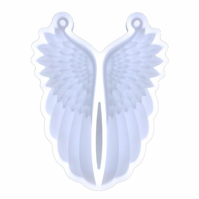 (1 комплект) Подвеска для сережек "Крылья ангела" Силиконовая форма - прозрачная