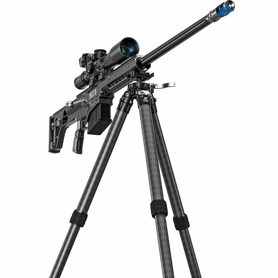 Мощный карбоновый штатив тренога трипод сошка Leofoto ST-364 с зажимом для стрельбы Leofoto LSC-50