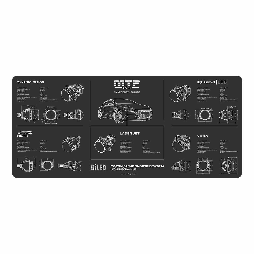 Коврик для верстака MTF light черный, мягкий, 90x40cm