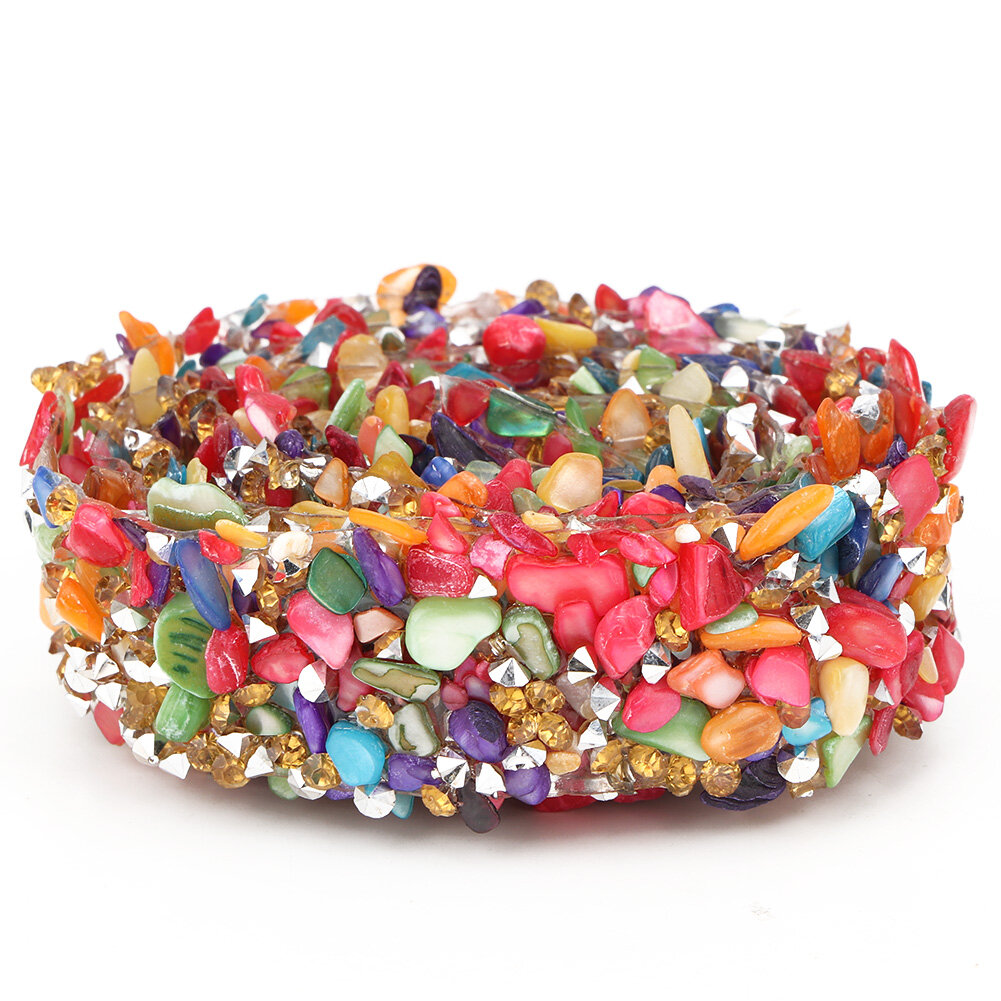 М блестящая лента с цветными камнями для украшения, аксессуары для рукоделия, шитья и декора платья (#01)