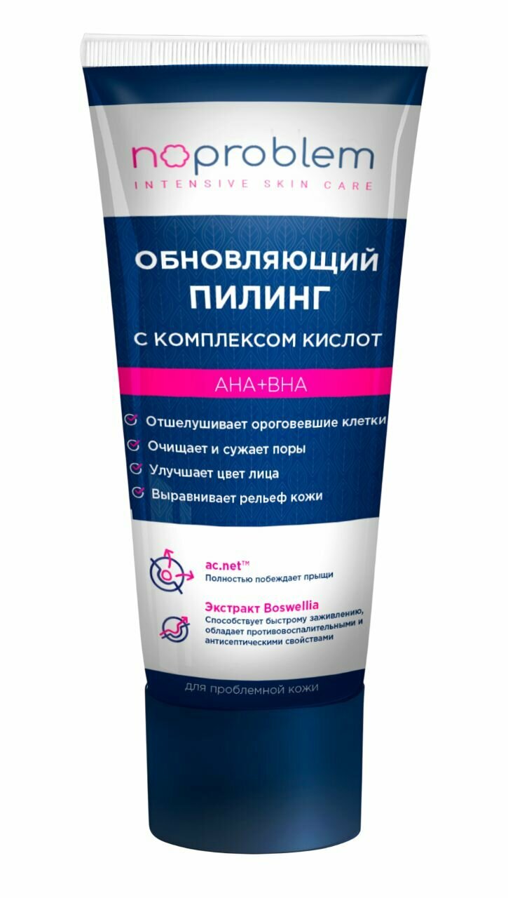 Обновляющий пилинг с комплексом кислот АНА+ВНА Noproblem - 100 мл.
