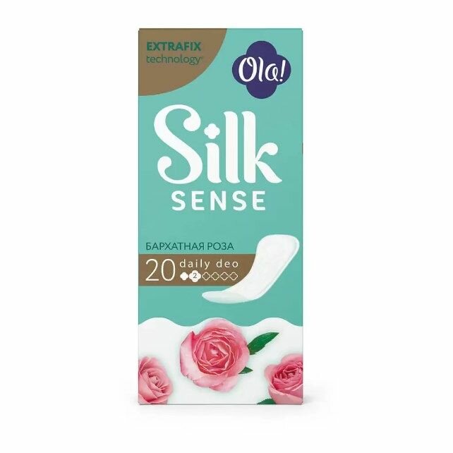 Прокладки женские OLA! SILK Sense DAILY DEO, бархатная роза, 20 шт