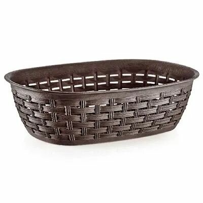Хлебница Dunya Plastik пластмассовая "Плетеная", 3 л, 30х22х8 см, коричневый