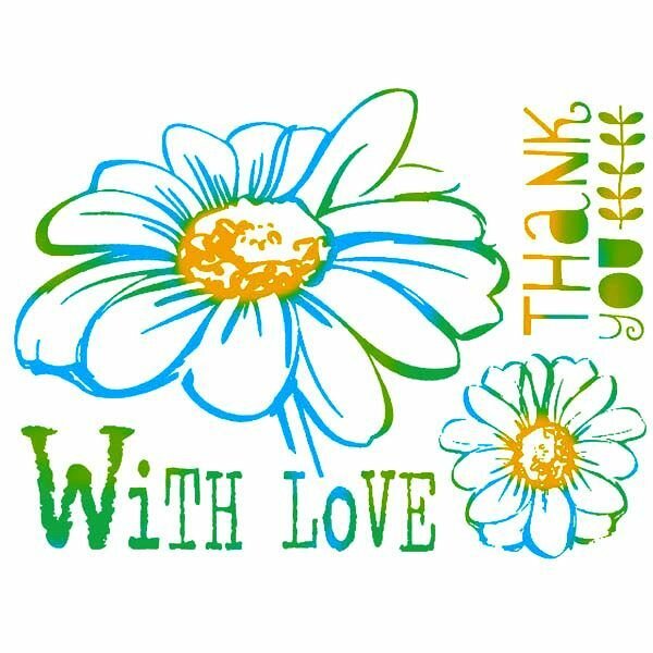 Трафарет STAMPERIA "With Love", полупрозрачный пластик на основе из полиэстера