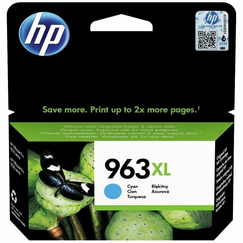 Картридж для принтера HP Струйный, 963XL, повышенная емкость, голубой, для OJ Pro 9010, 9020 (3JA27AE)