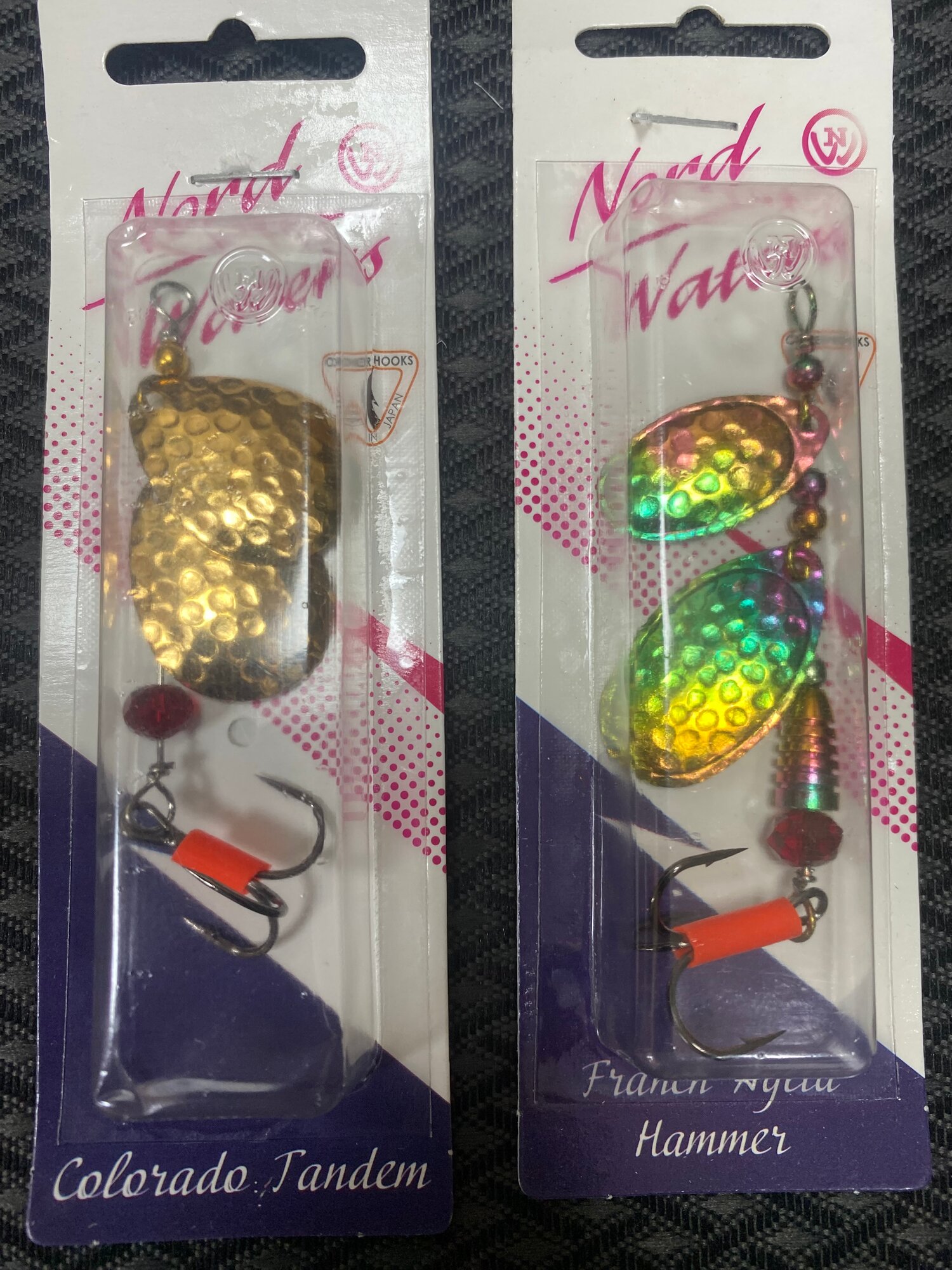 Блесны вращающиеся NORD WATERS, тандем(два лепестка), Colorrado/Franch, набор 2 шт: №3GL-6,1гр./№3BZ-8,3гр,