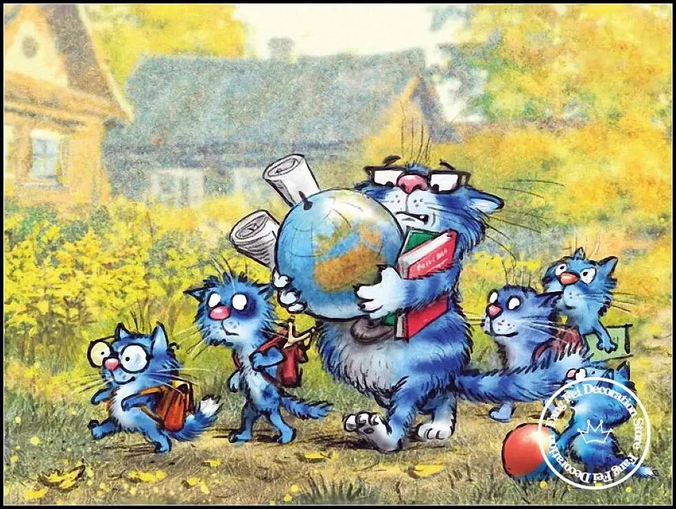 Алмазная мозаика на подрамнике "Синий Кот" круглые бриллианты 40х50см