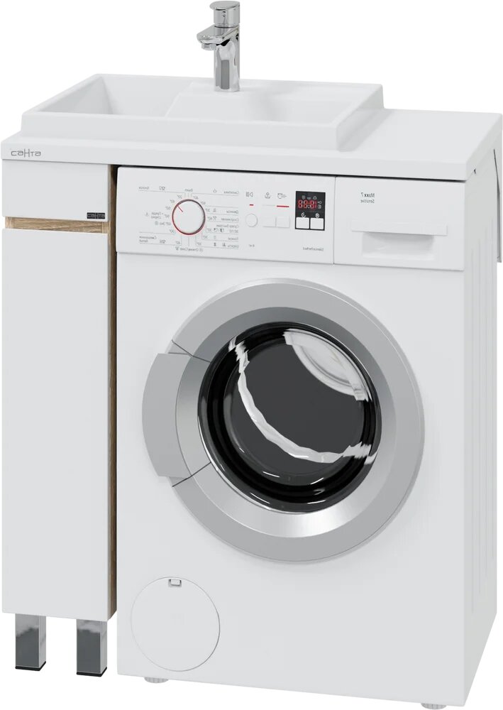 Тумба с раковиной СаНта Марс 19 L под стиральную машину, напольная, янтарная