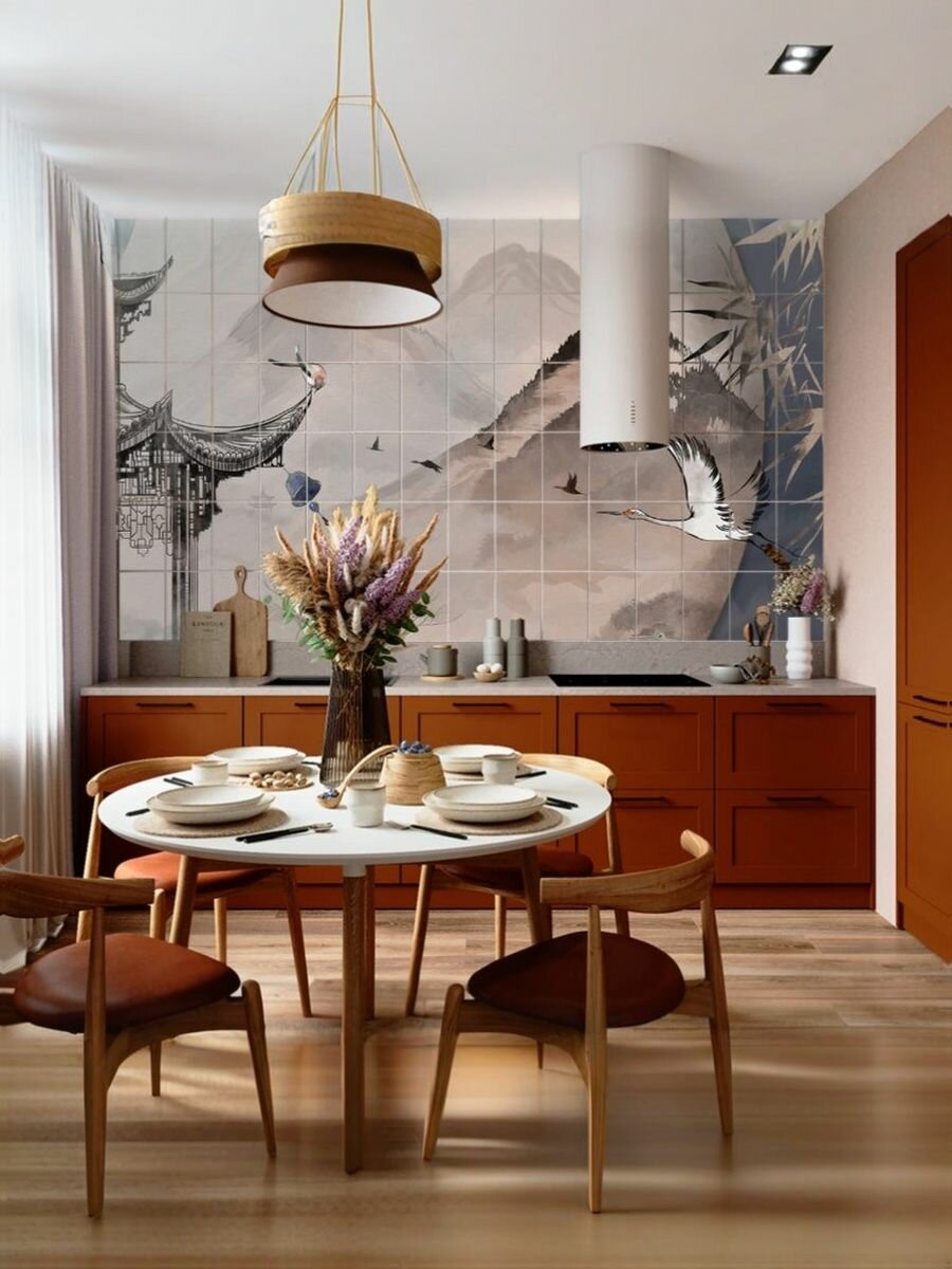 Панно в Японском стиле на керамике 20*30 90 шт