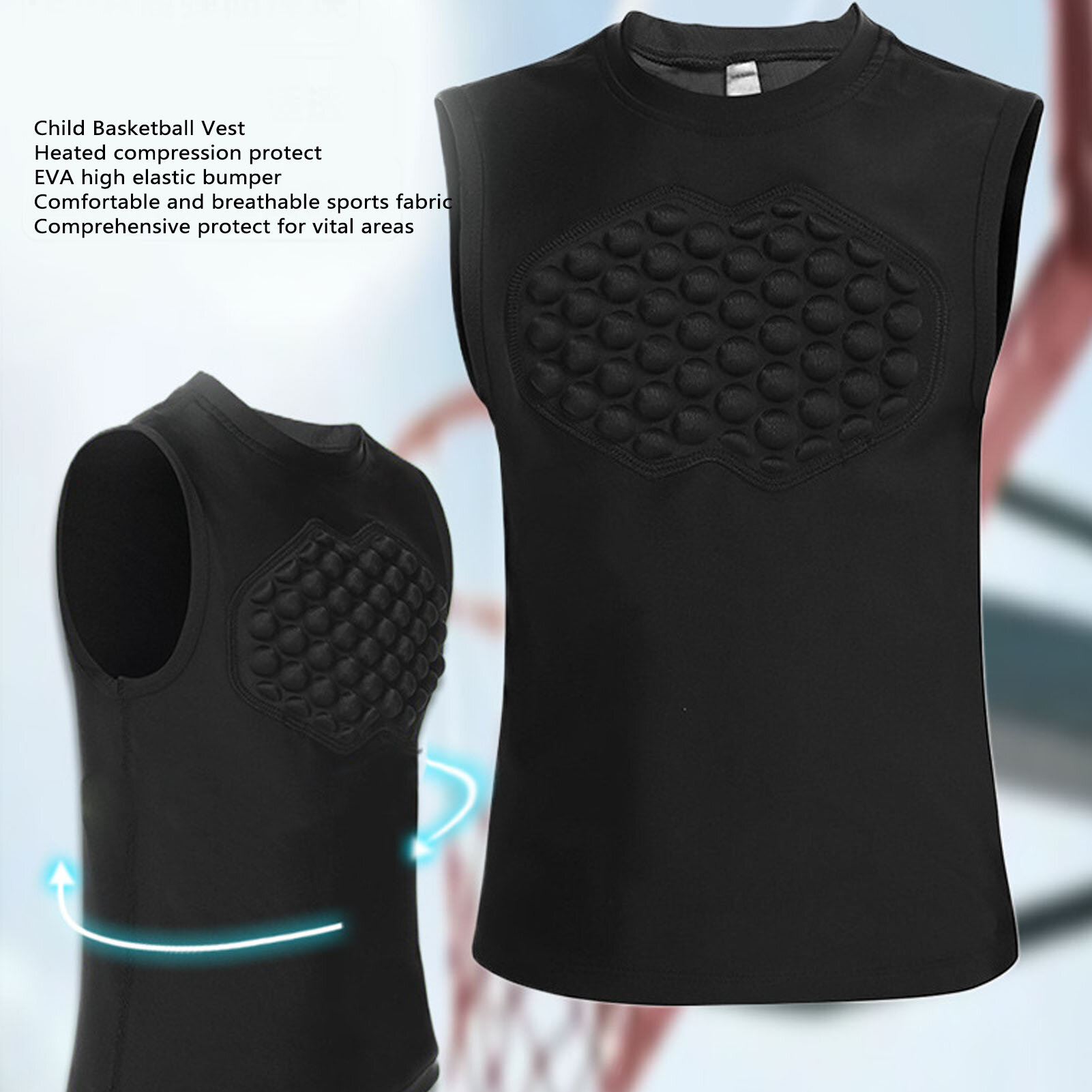 Молодежная компрессионная майка, защитная майка для бейсбола, защита груди от столкновений, молодежная мягкая защита груди для футбола, баскетбола, YS