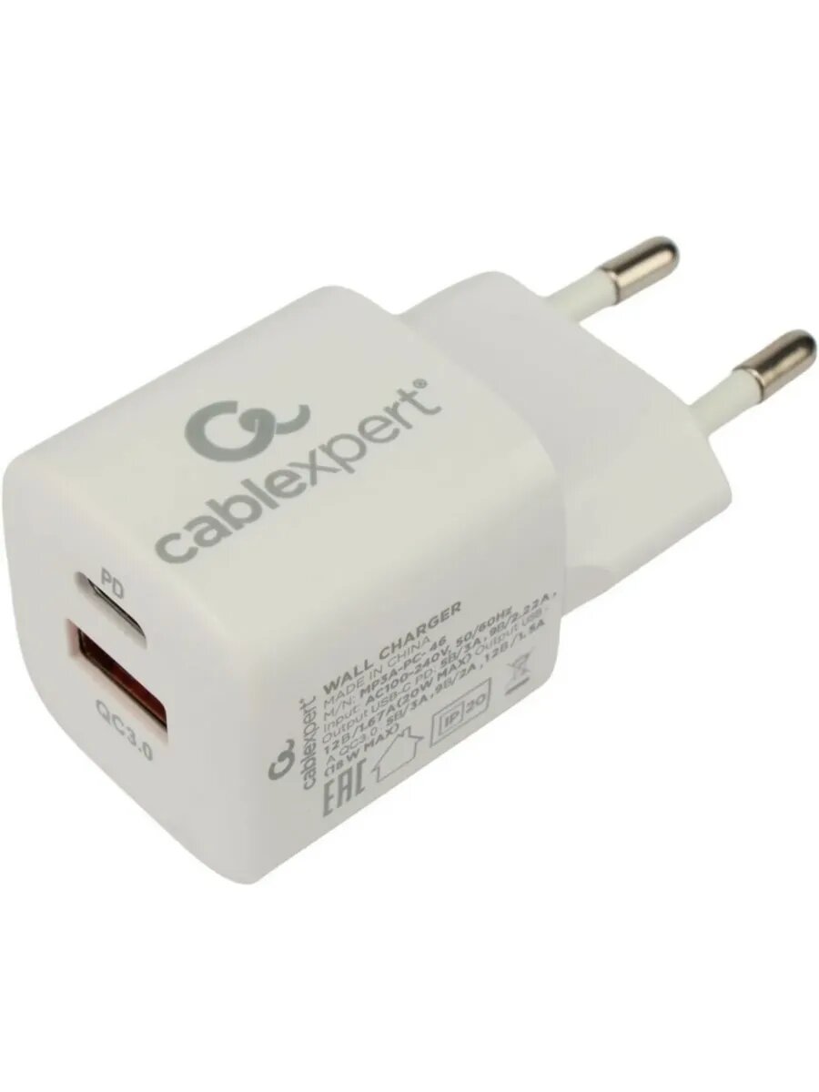 Сетевое зарядное устройство MP3A-PC-46 QC3.0 USB/Type C