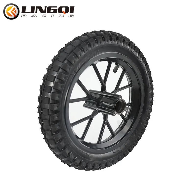 Передняя и задняя колеса 12 дюймов LYNNCHI для мотоцикла 12 1/2x2,75, пневматическая шина для 49cc мини-внедорожного велосипеда, скутера, запчасти для электровелосипеда, Rear Set-BK