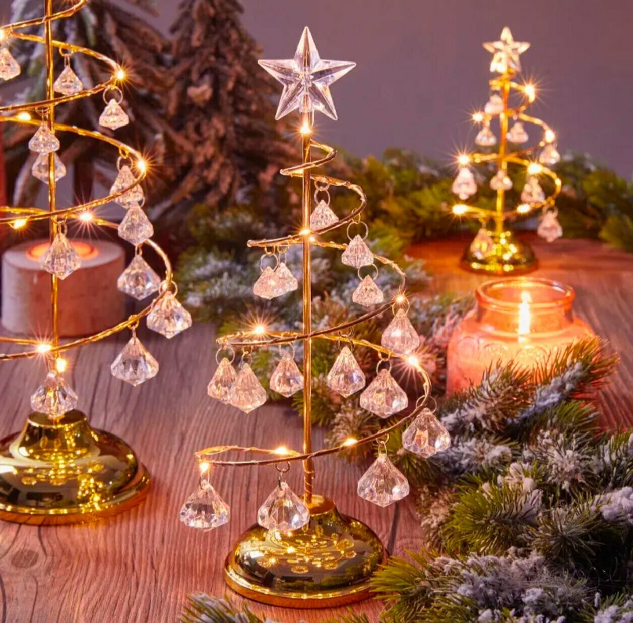 Светодиодная светящаяся хрустальная Рождественская елка, украшения, рождественские декорации