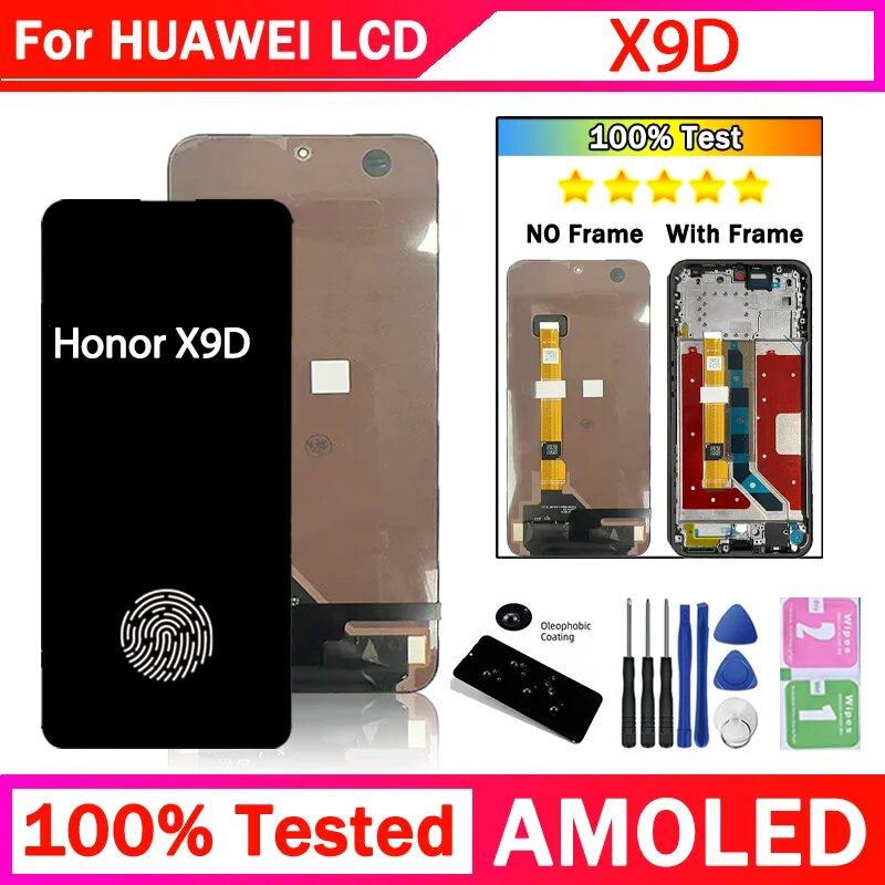 MTN-NX1 Премиум ЖК-дисплей для Huawei Honor X9D Дисплей Сенсорный экран Дигитайзер Панель в сборе X9d ЖК-экран с отпечатками пальцев Gold With Frame