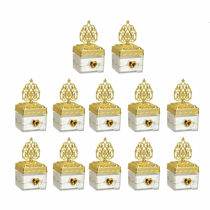 12 золотых коробок для подарков, - Золотой Английский