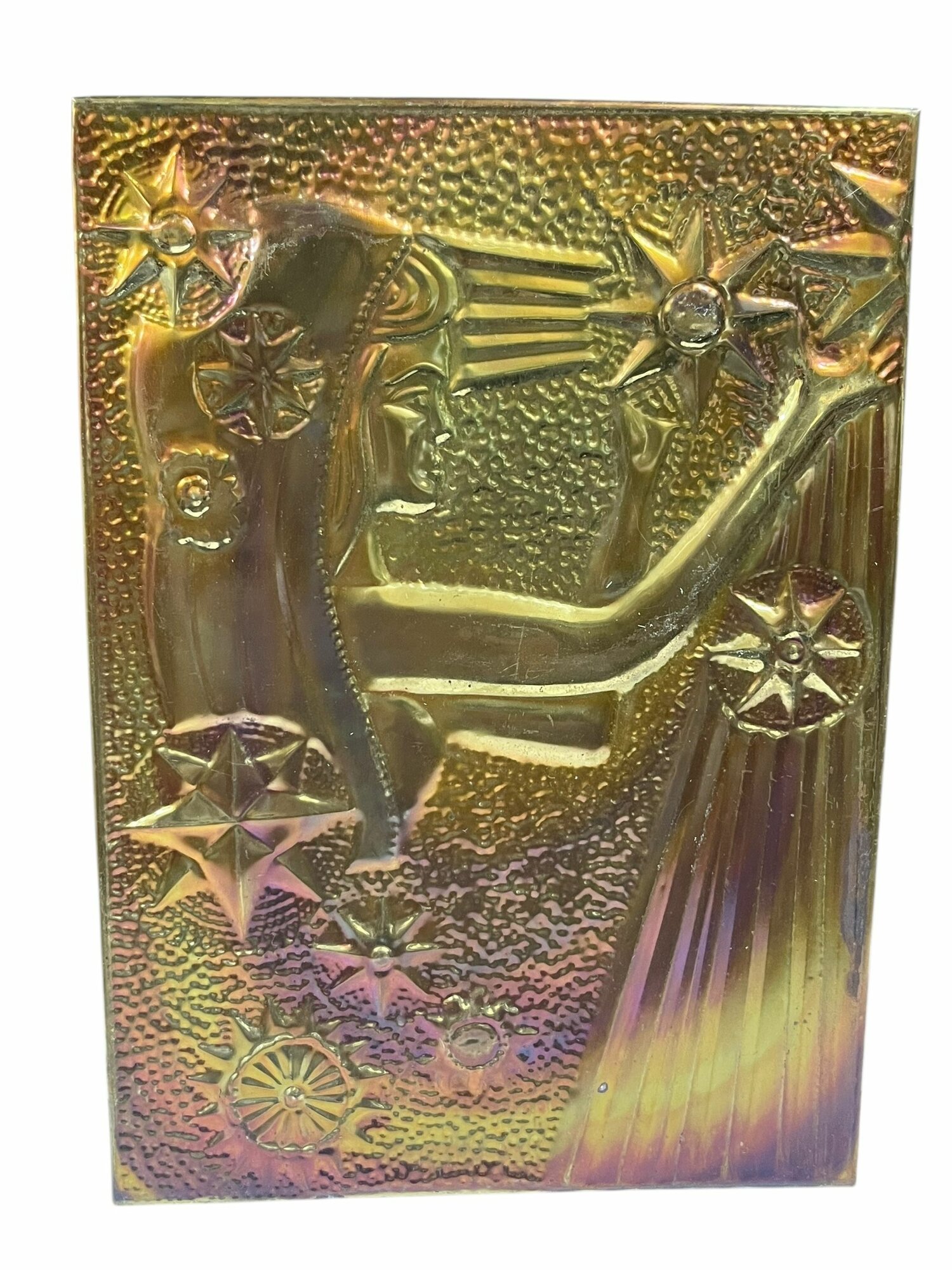 Советская медная чеканка, панно, картинка, Девушка, сделано в СССР