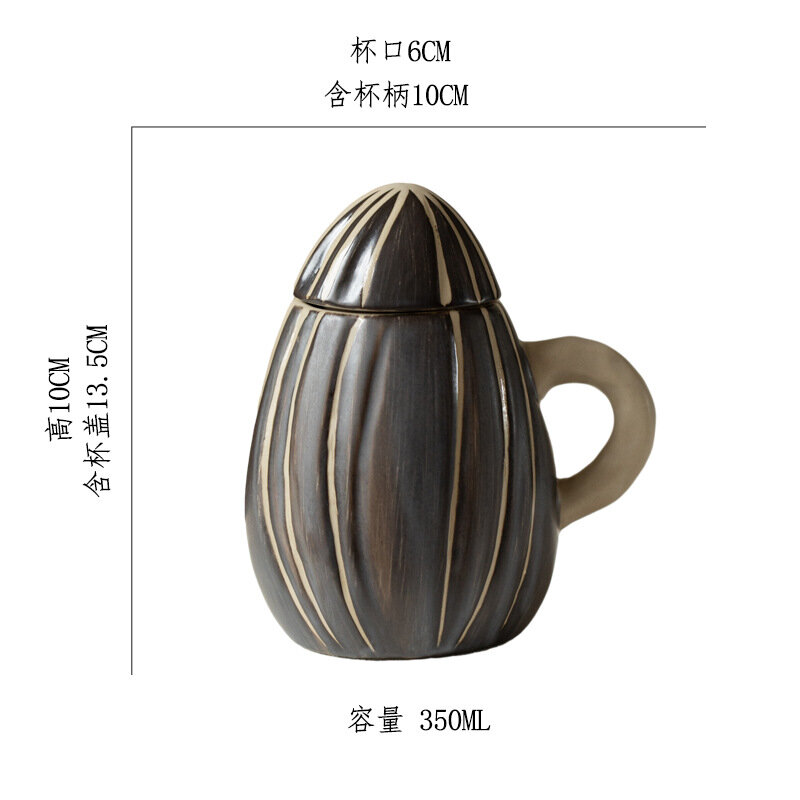 Креативная керамическая уникальная необычная кружка с крышкой в виде семян подсолнуха, офисная забавная кружка для питья, подарок для лучшего друга