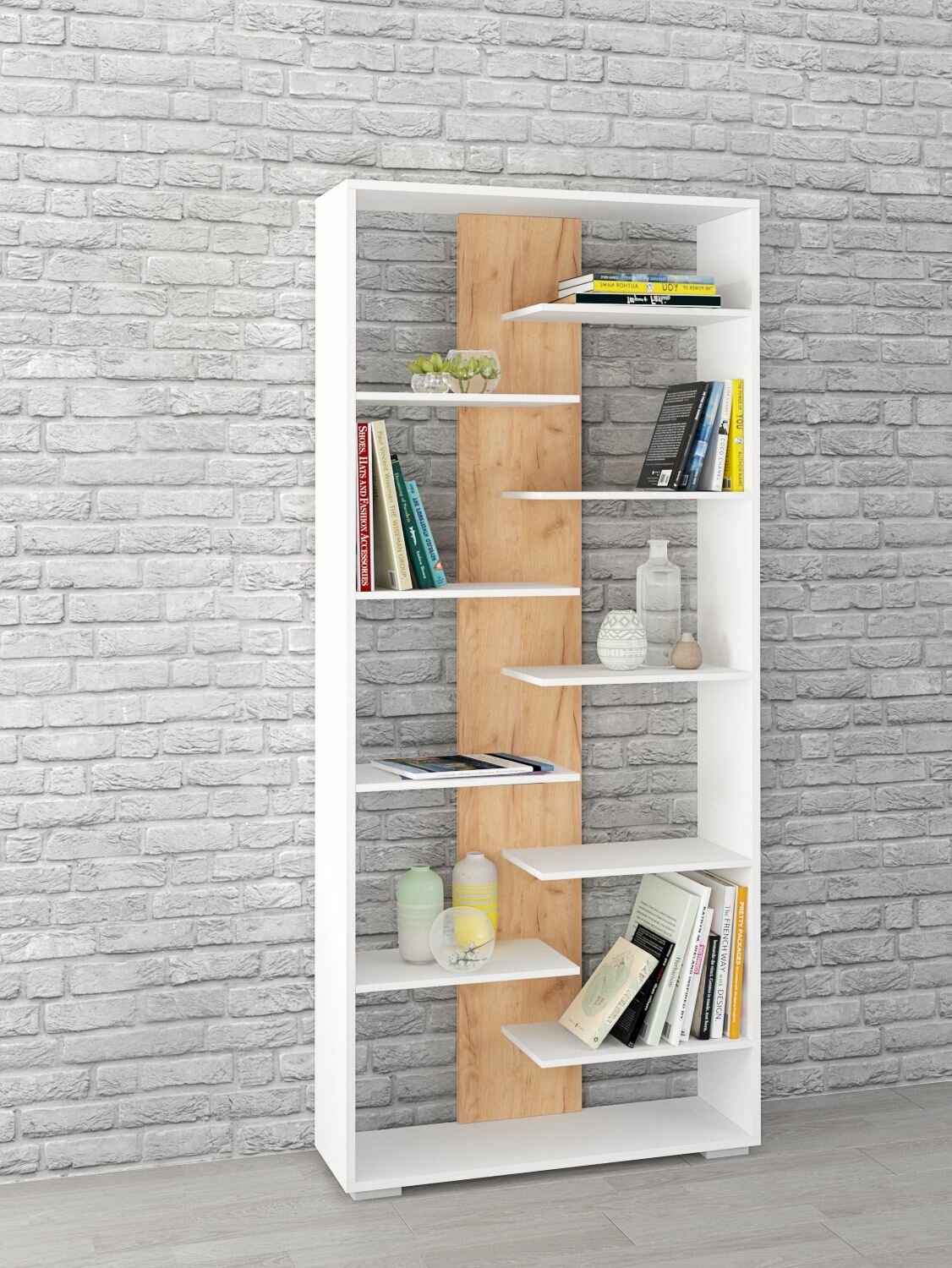 Стеллаж Ромео-3 от Тэкс 1800*800*250 мм белый/дуб крафт золотой