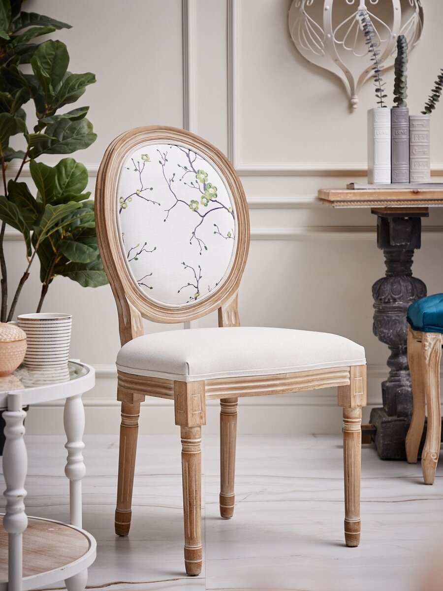 51-104 Стул Виктория 48х46х96см, дерево, обивка ткань лен, Glasar