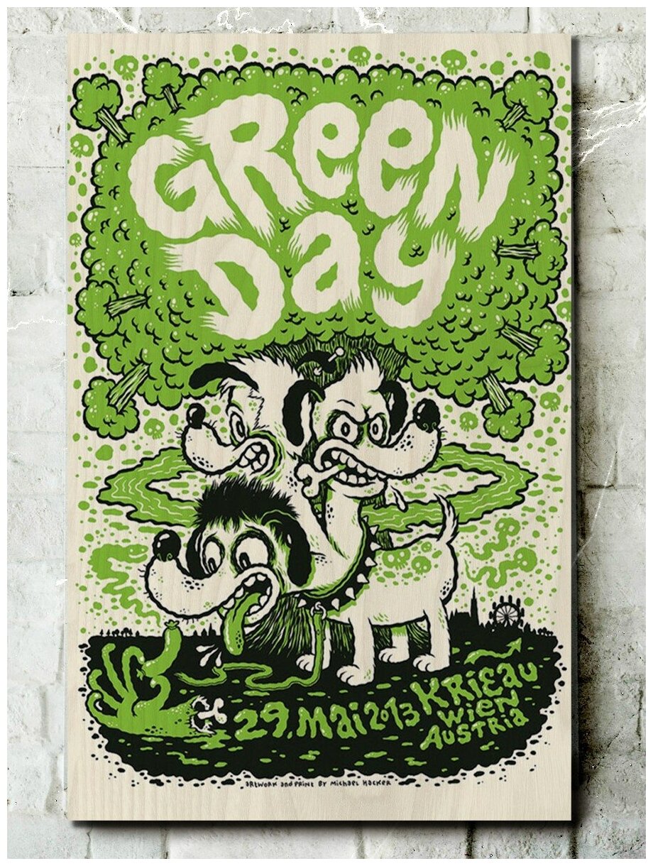 Картина интерьерная на дереве Музыка Green Day Билли Джо Армстронг - 7697 В