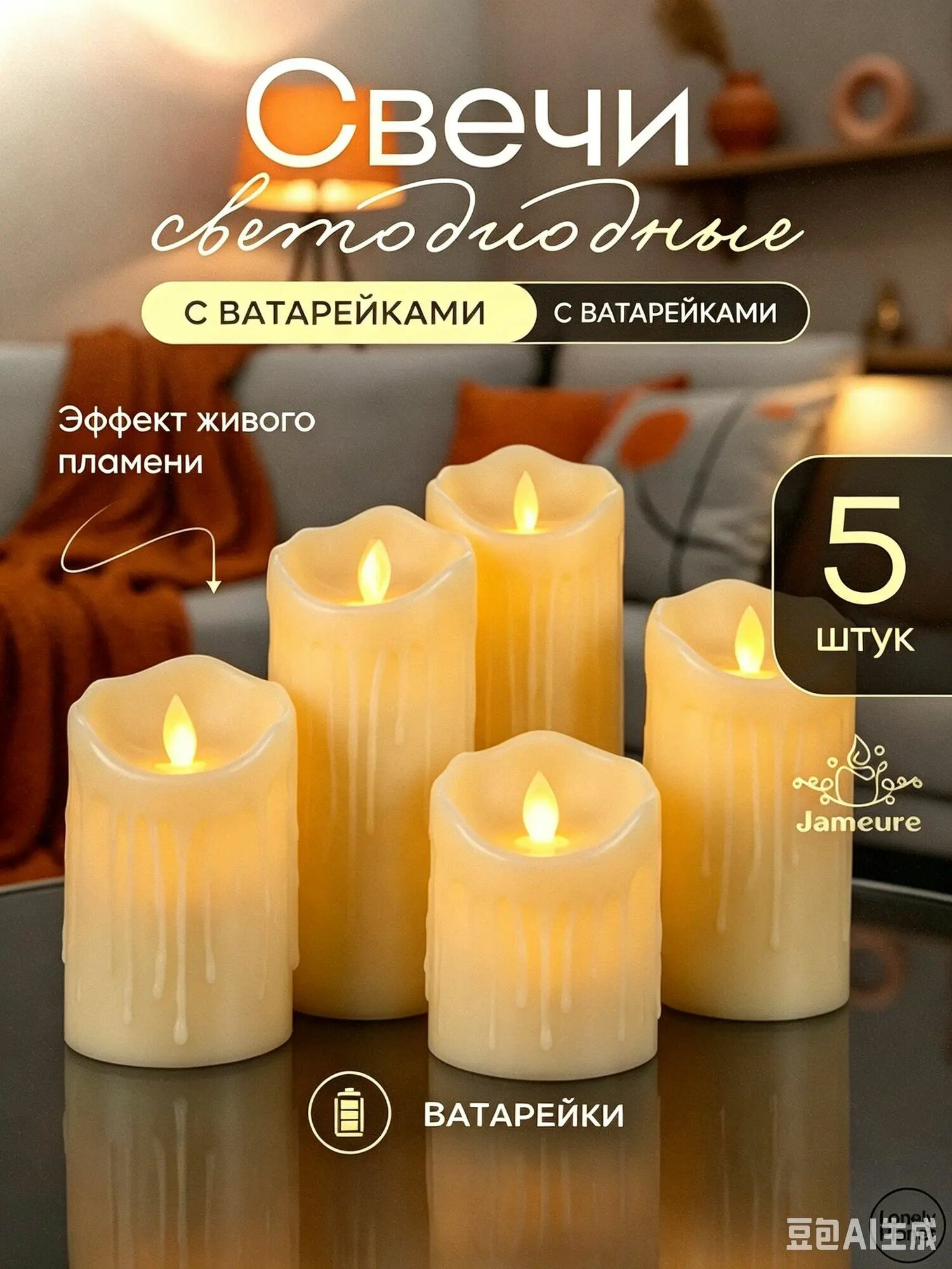 Свечи для молитвы цифра 2 "Без запаха" 20 см х 7.5 см 5 шт