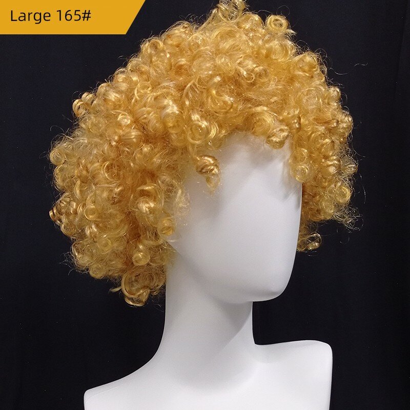 Короткий синтетический темно-золотой парик для выступлений, пушистый металлический цветной парик подходит для сцены