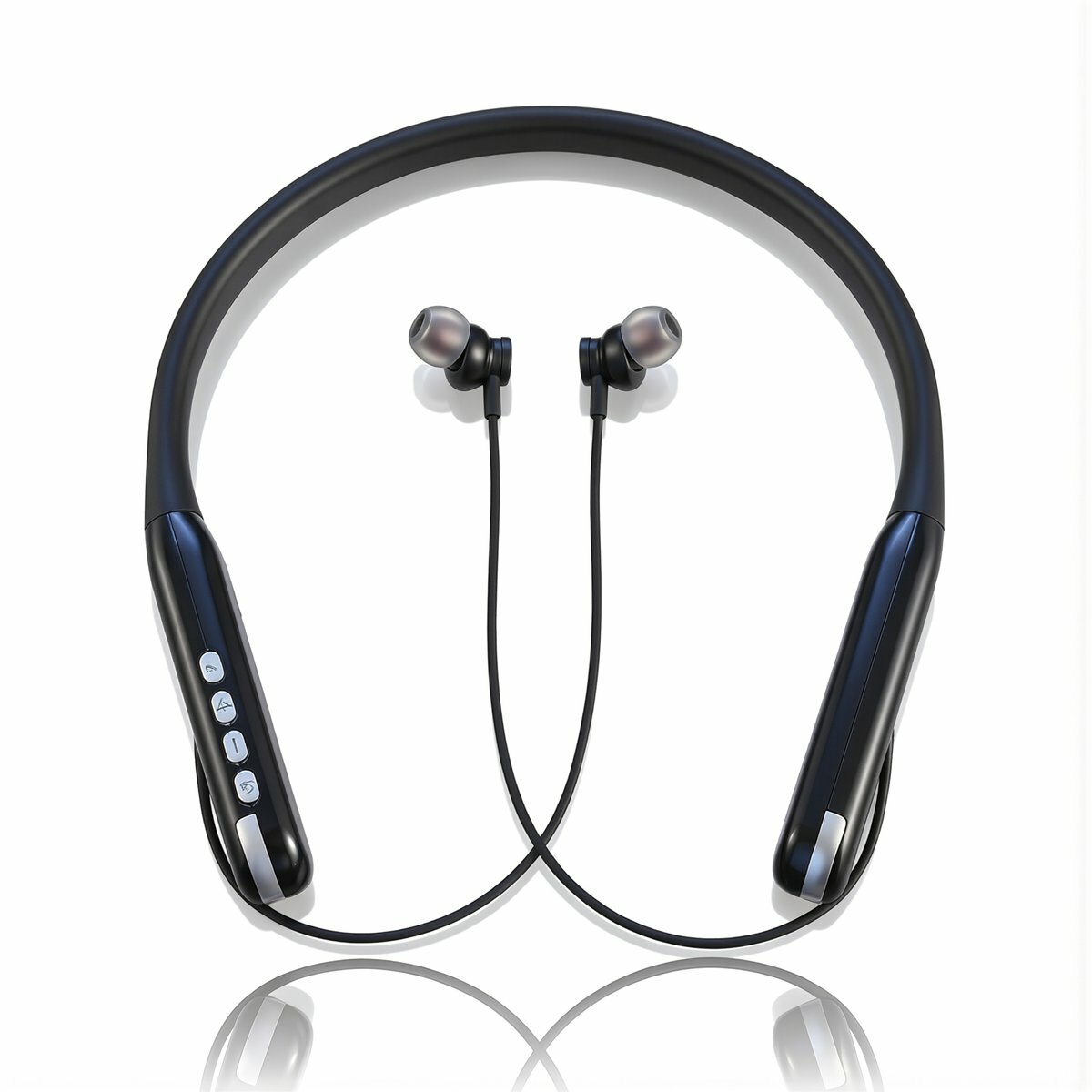 Наушники с гибким мягким ободом для шеи беспроводные с чипом Bluetooth 5.2 900 часов ожидания 36D звук дисплей уровня заряда для активного отдыха
