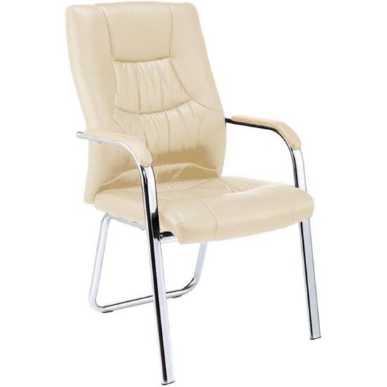 Кресло офисное Easy Chair BN_TQ_Echair-807 VPU кожзам бежевый, хром