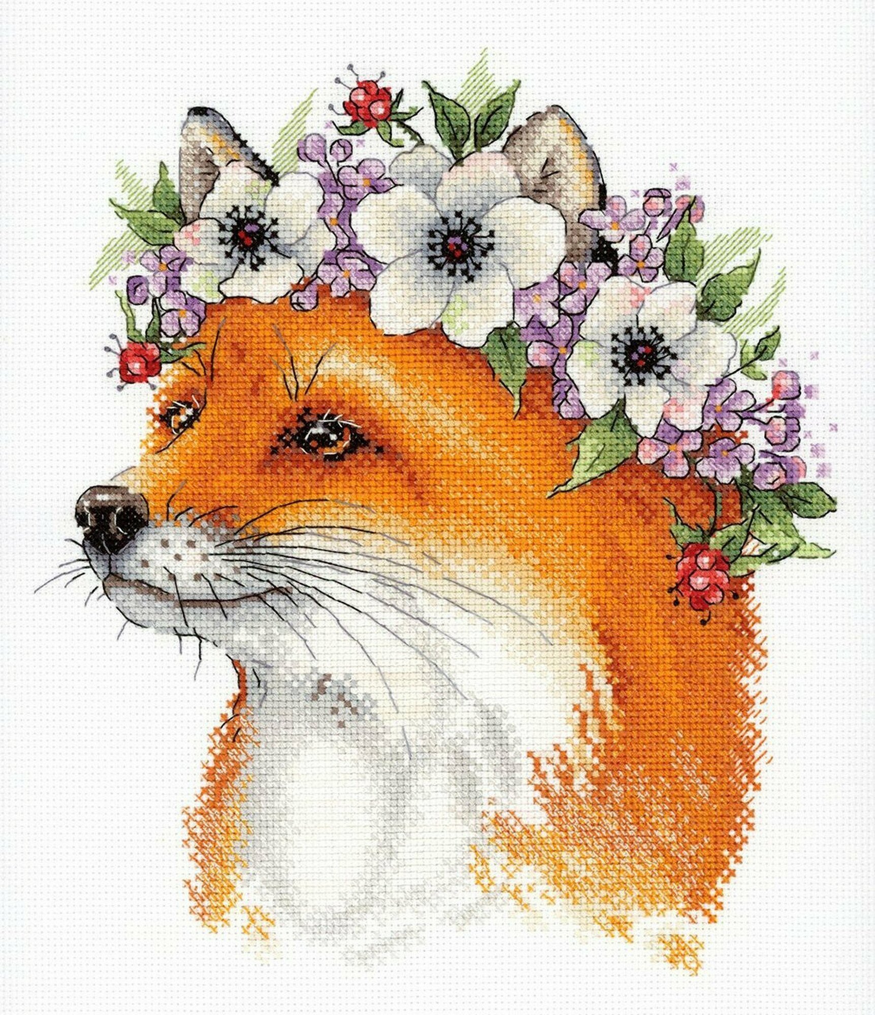 Вышивка Лиса 23x20 см.