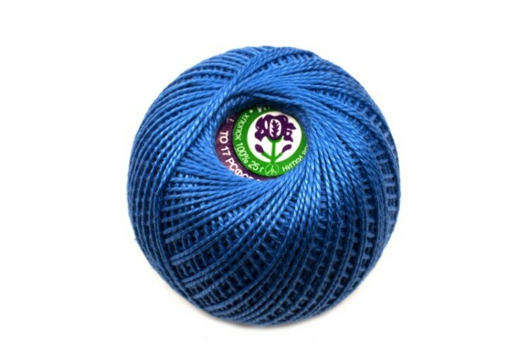 Нитки Ирис цвет 2508 джинсовый, 150м/25г, хлопок 100%, 1шт