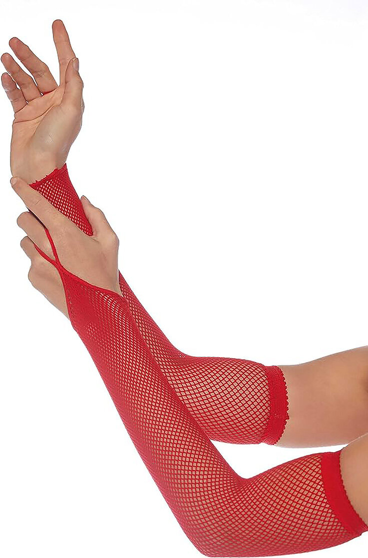 Перчатки от Leg Avenue в сеточку с петлей для пальцев, оранжевый