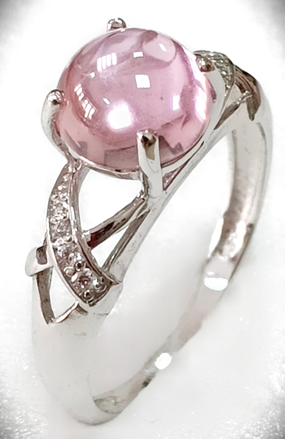 Кольцо, серебро, 925 проба, родирование, фианит