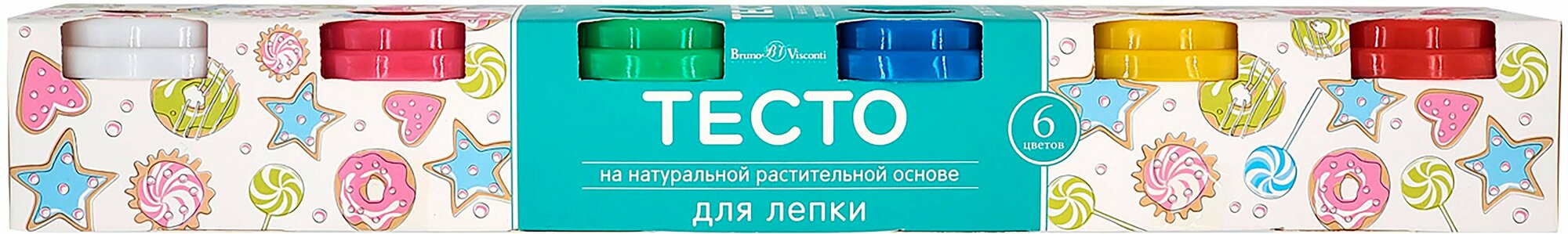 Пластилин на натуральной растительной основе HappyColor, 6 цветов