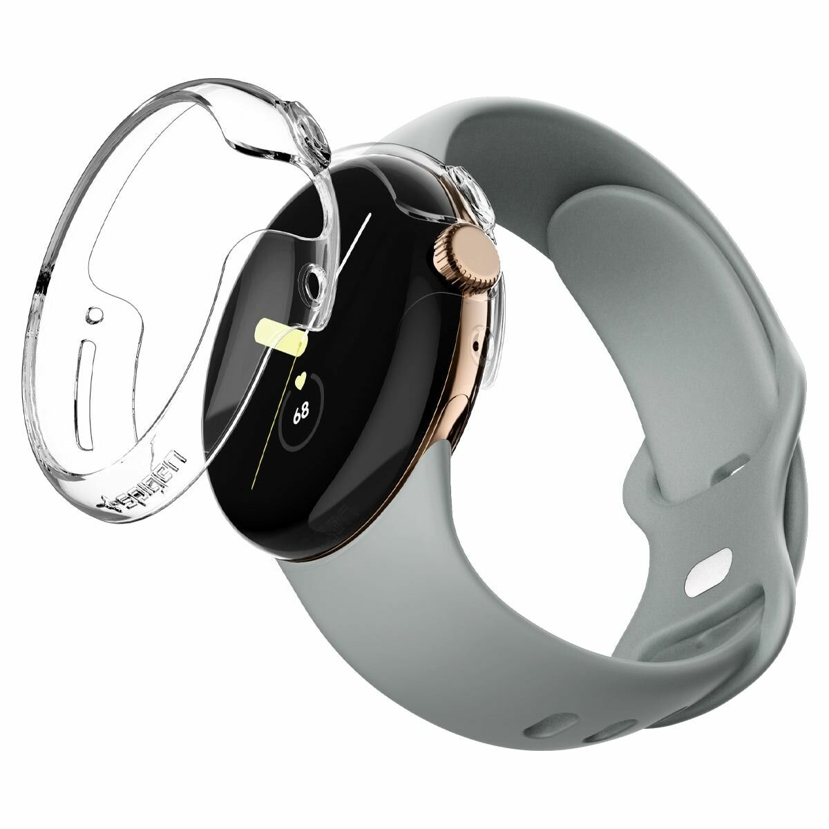 Чехол Spigen на Google Pixel Watch 2/1 (2023/2022) (ACS05794) Thin Fit / Спиген для Пиксель Вотч Противоударный, тонкий, прозрачный