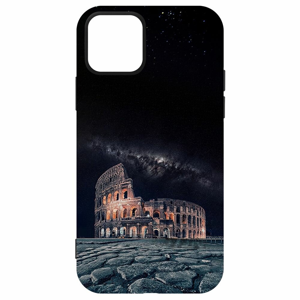 Чехол-накладка Krutoff Soft Case Италия, Колизей для iPhone 12 черный