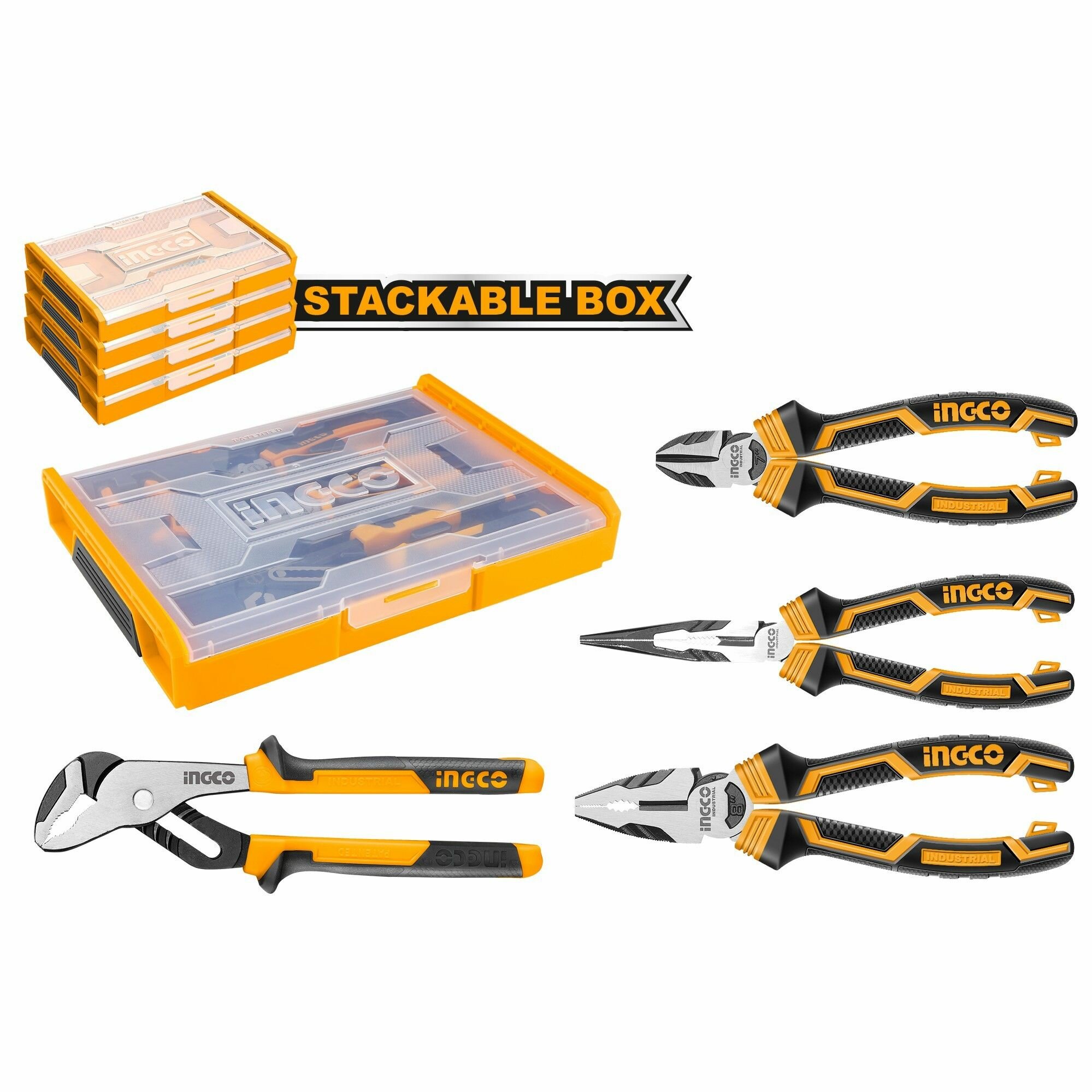 Набор шарнирно-губцевого инструмента 4 пред. INGCO HKTV01P042 INDUSTRIAL